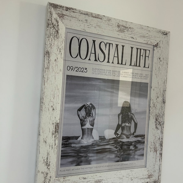 Preppy Surfer Girls Wall Art Coastal Surf Poster Retro Magazine Cover ...