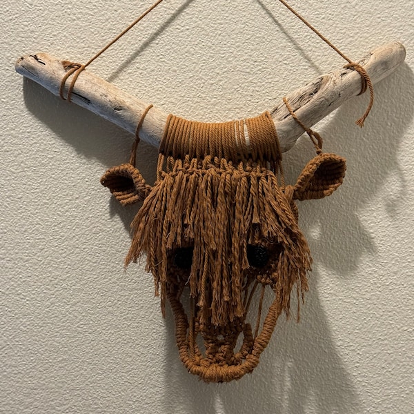 DIY Macrame Highland Cow Tutorial: Farmhouse Decor (PDF Pattern) - Etsy