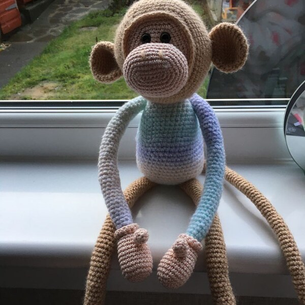 Mike the Monkey Amigurumi Crochet pdf Pattern EN, DK & NL - Etsy Portugal