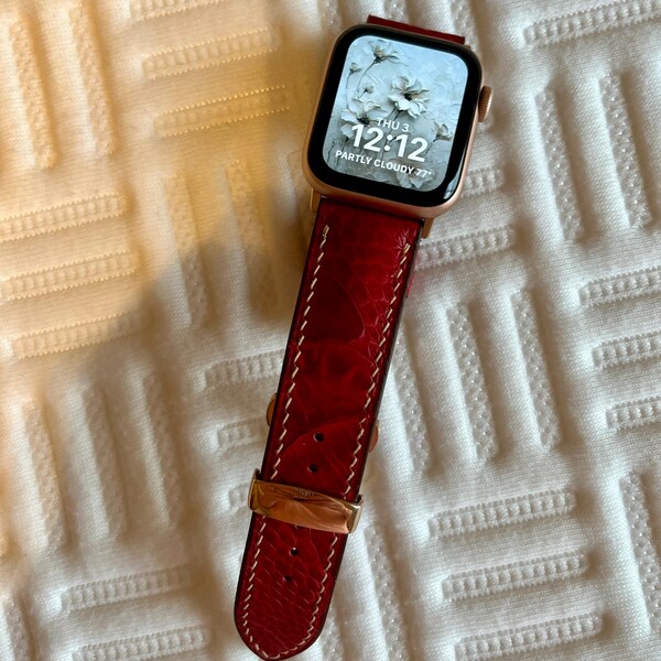 Black Alligator Leather Watch Strap, Choice of Width, Choice Color ...