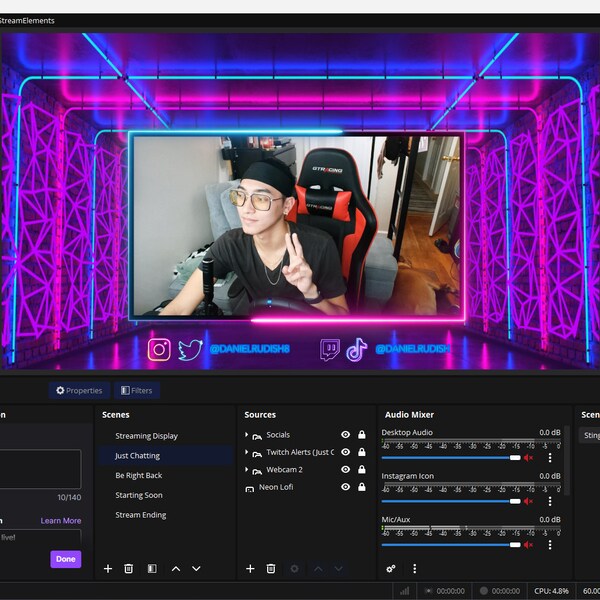 Twitch Profile Banner Neon Game Theme, Retro Video Game Twitch ...