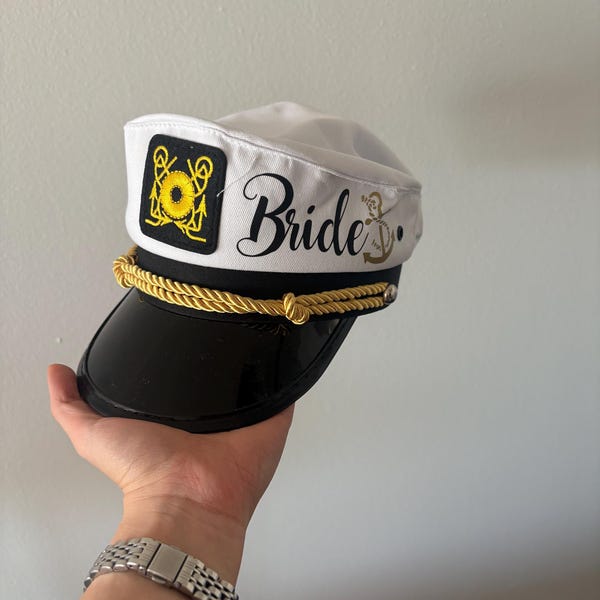Nautical Captain's Hat, Gift for New Boat Owner, Captain Hat, Bride's ...
