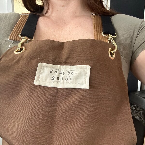 Custom Barber Apron With Pockets Personalized Hairdresser Apron Cross ...