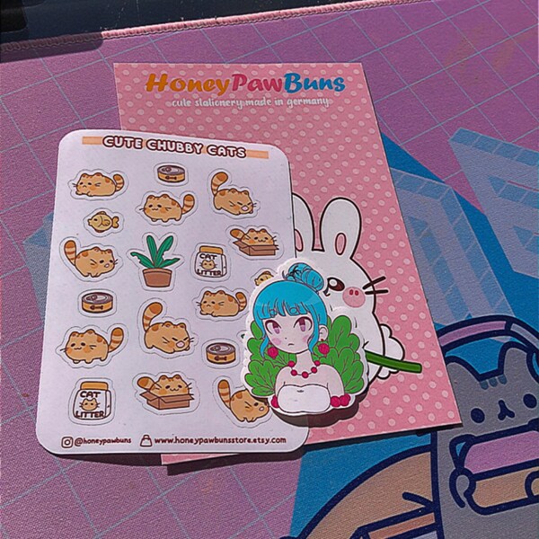 Bread Cat Stickers: Toast Cat, Loaf Cat and Cheese Cat. Funny Red Cat ...