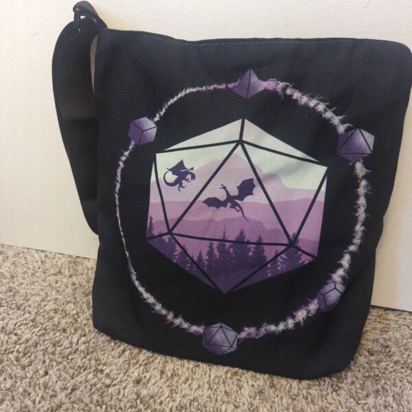 DND Boho Shoulder Bag, Dnd Backpack, Dnd Gift, D20 Dice Gifts, Dice Bag ...