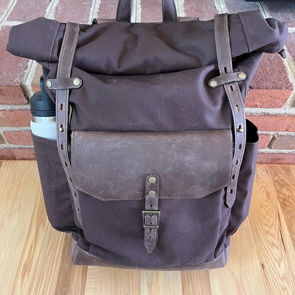 Khaki Waxed Canvas Tablet Messenger Bag. Small Men's Crossbody Bag With ...