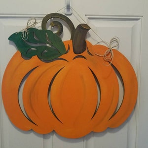 Unfinished Wood Pumpkin With Laser Cut Design, Wreath Accent, Door ...