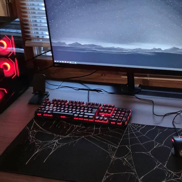 Spider Web Desk Mat Gift for Goth Aesthetic Office Decor XL Desk Mats ...