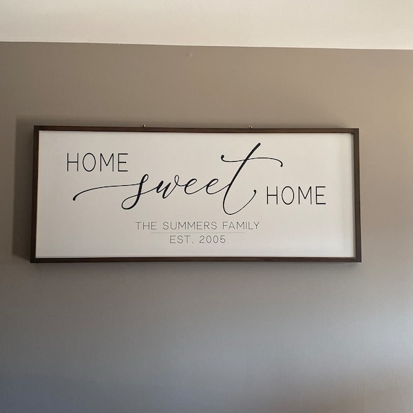 Home Sweet Home Sign | Wood Framed Sign | Home Wall Decor | Farmhouse ...