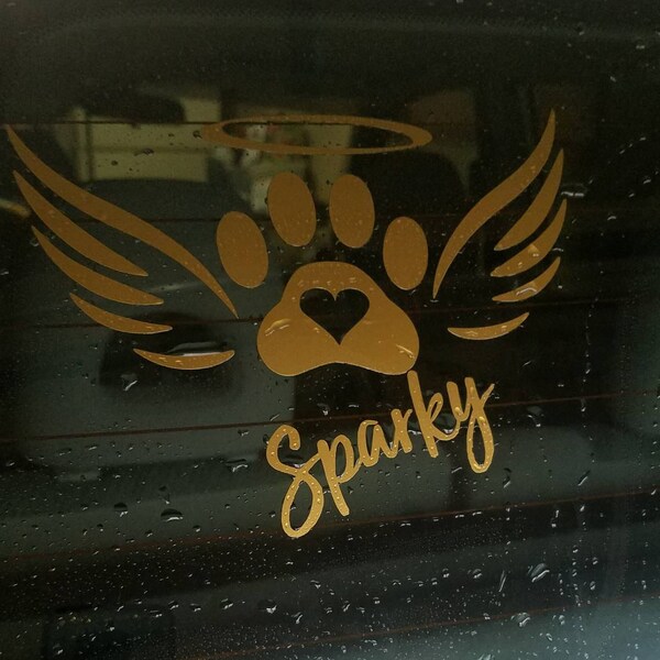 Dog Angel Car Decal - Rainbow Bridge Decal - Dog Memorial Decal ...