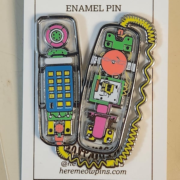 90s Clear Neon Phone Deluxe Enamel Pin V2.0 - 90s Nostalgia - Nineties ...