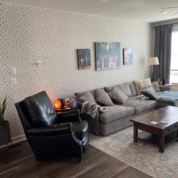 LUSSIER- Modern Wall Stencils- Large Decor Wall Stencil- Reusable Large ...