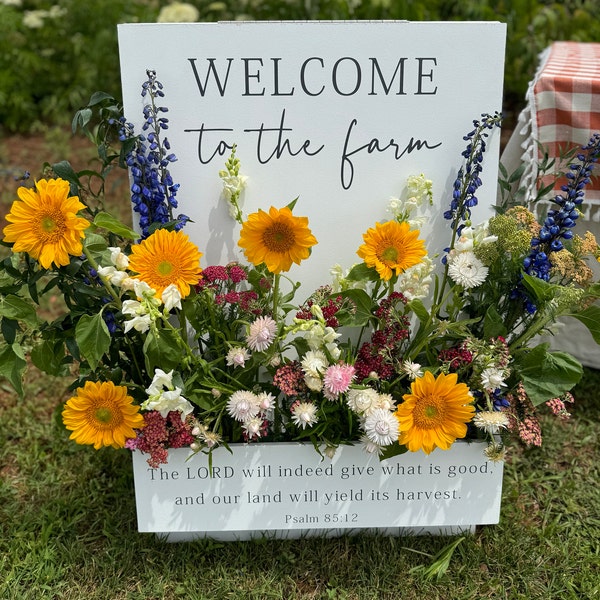 Custom Flower Box Welcome Sign for Events, Wedding Welcome Sign With ...