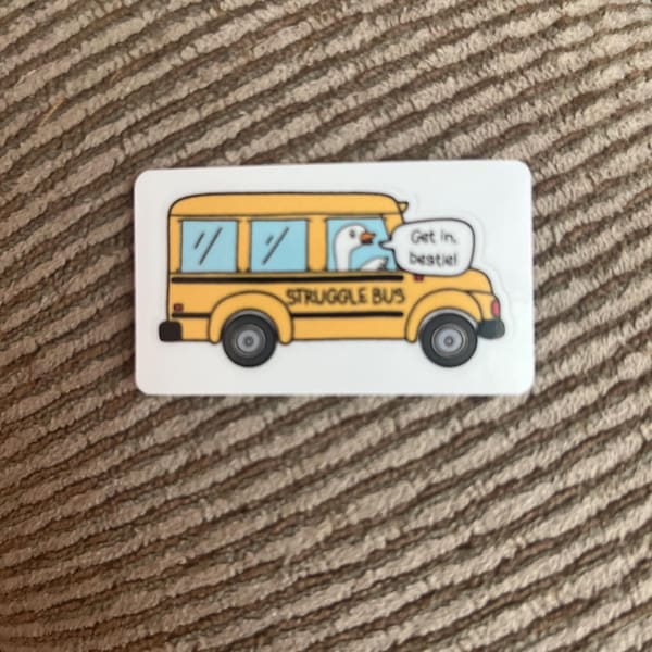 Struggle Bus Sticker, Funny Stickers, Anxiety Retro Therapy, Mental ...