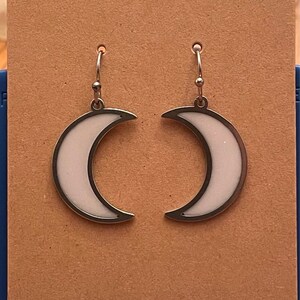 6pcs Stainless Steel Crescent Moon Connector Charm, Abstract Outline Moon Pendant, Earring Charm ...