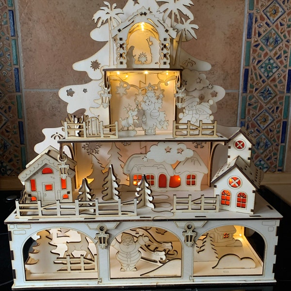 Christmas Scene - Xmas Tree - Laser Cut Files. Laser Cut Project Plan ...