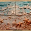 Seashells Ceramic Tile Backsplash, Sand Beach Decorative Tile or Mural ...