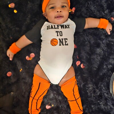 Personalized Basketball Half Birthday Uniform Jersey Headband ...