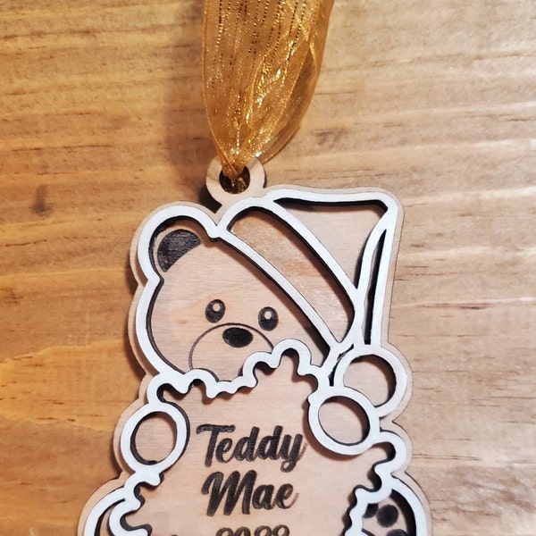 Teddy Bear Christmas Ornament SVG. Laser Files. Glowforge Tested ...