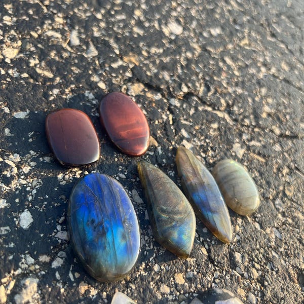 15 Pcs Lot of Thunder Agate Ring Size Cabochon-thunder Agate Jewelry ...