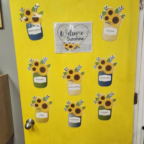 Sunflower Bulletin Board Set for Classroom Decor, School Labels, and ...