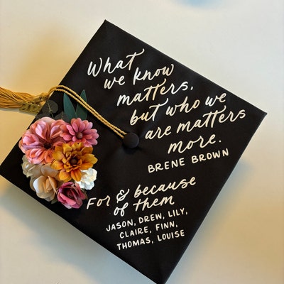 CUSTOM Grad Cap Decal / Graduation Modern Calligraphy Sticker ...