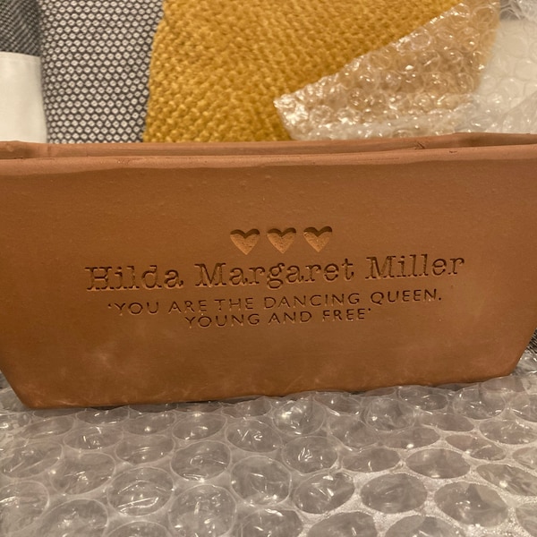 Custom Engraved Message Terracotta Window Pot, Personalised Gift ...