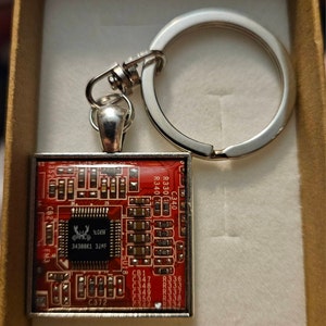 Circuit Board Keychain, Recycled Gift for Computer Nerd, Cool Geeky ...