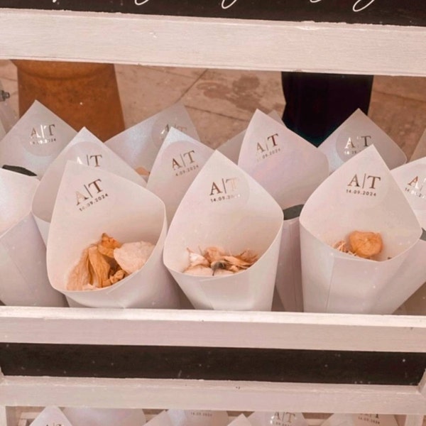 Foiled Wedding Initial Stickers, Personalised Wedding Favour Stickers ...