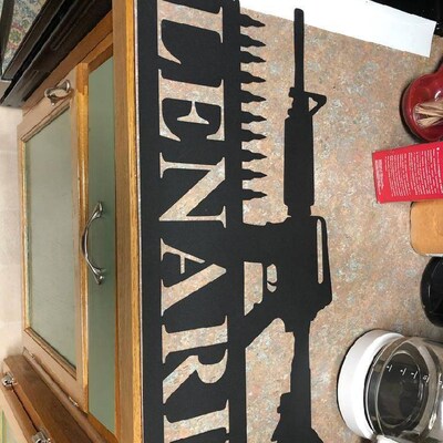 AR-15 Custom Metal Sign,address Sign,gun Sign,name Sign,gift for Dad ...