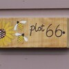 Personalised Allotment Plot Number Sign Sunflower Bees Hand Made Hand ...