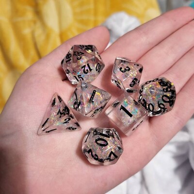 Purple Turtle Dice Set, Transparent With Light Purple Turtle Inside ...