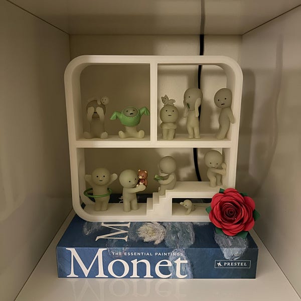 Art Toy Display Frame - 3D Printed Pink Square Home for Collectible ...