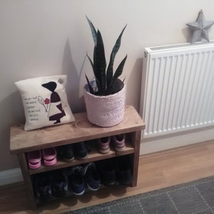 Hand Crafted Rustic Reclaimed Wooden Shoe Bench / Shoe Rack / - Etsy UK