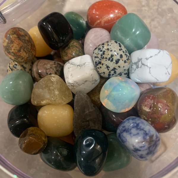 Premium One Pound Crystal Crystals Medium Tumbled Stones Beautiful Mix ...