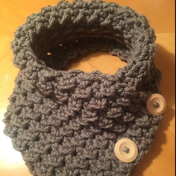 Crochet Button Scarf PDF Pattern, Cowl, Winter, Fall, Cozy, PDF, Gifts ...