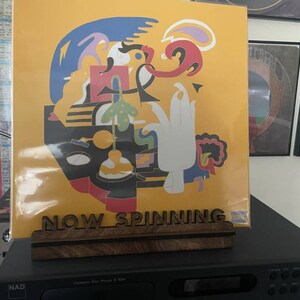 Now Spinning Vinyl Record Stand LP Wooden Tabletop Record | Etsy