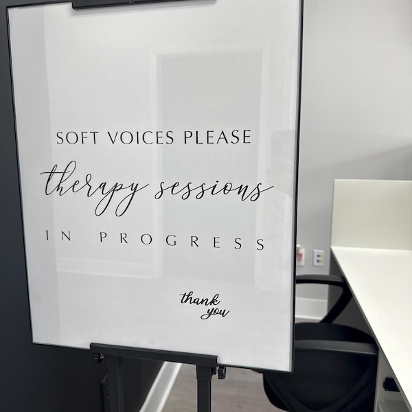 Printable Quiet Sign, Soft Voices Please Therapy Sessions in Progress ...
