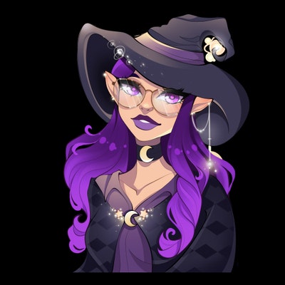 Moon & Stars Pngtuber Cute Girl Pngtuber Fantasy Theme Streaming Avatar ...