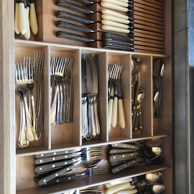 Custom Drawer Divider, Maple Silverware Organizer, 6 Spaces ...
