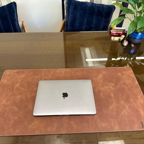 Personalized Genuine Leather Large Mouse Pad, Home Accessories Large ...