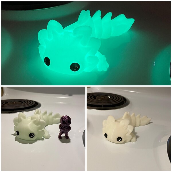 Cute 3D Printed Axolotl Fidget Toy Flexible Articulating Sensory Pet ...