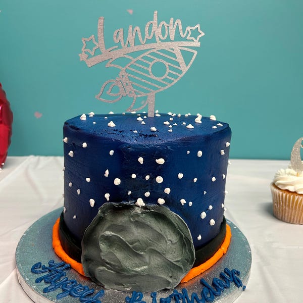 1st Birthday Cake Topper Space Birthday Party One Cake Topper First ...