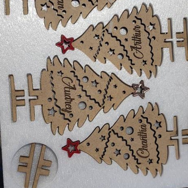 Personalized Christmas Place Cards - Custom 3D Wooden Tree Name Place ...