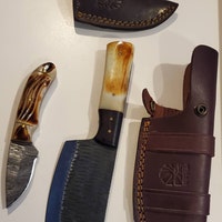 EDC Mini Cleaver/ Handmade Damascus Steel/ Bushcraft Knife/ Tactical ...