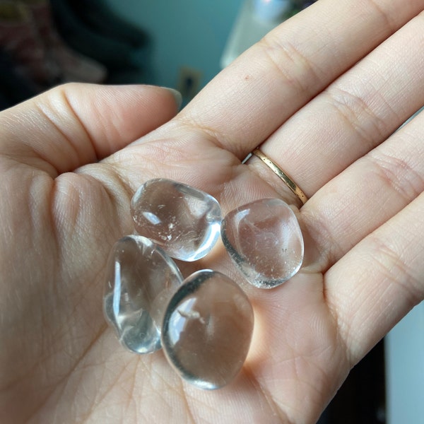 4 Sparkley Ice Clear QUARTZ Size Medium Grade A Tumbled Stones Healing ...