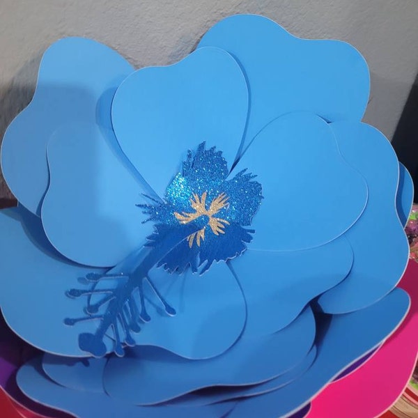 Svg Paper Flower Hibiscus Template, TROPICAL SET Hawaiian Flower,3 ...