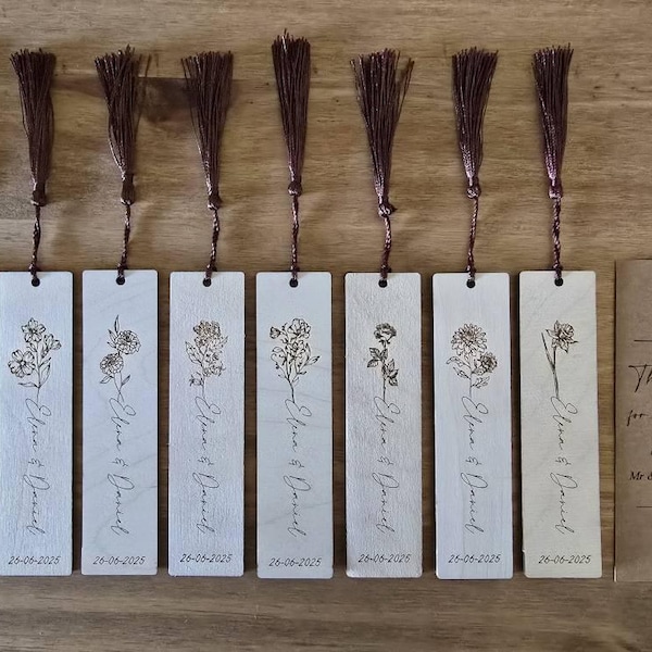 Personalized Wooden Bookmarks - Custom Wedding Favors, Party Gifts ...