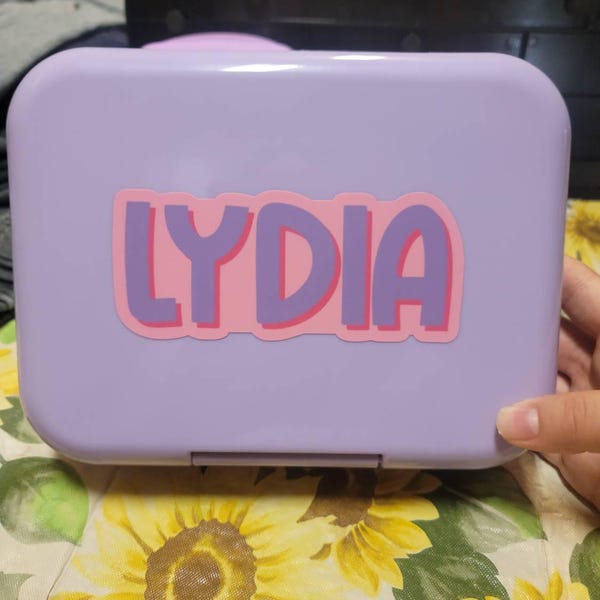 Custom Double Name Sticker | Personalized Preppy Name Sticker | Personalized Laptop Sticker ...