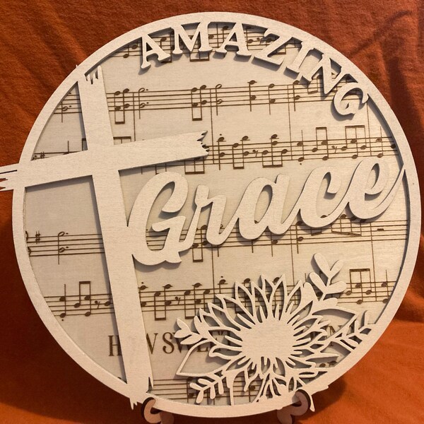 Amazing Grace Stand Decor Laser Cut File SVG, Religious Tiered Decor ...